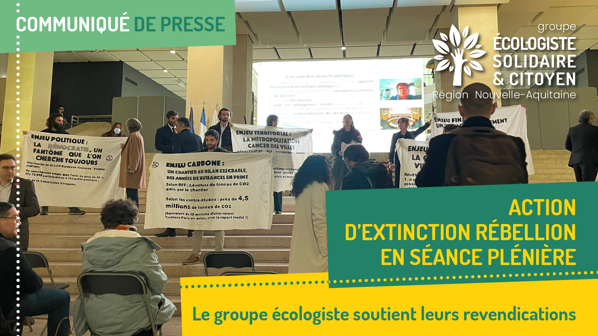 Action d’Extinction Rébellion en séance plénière : le groupe écologiste ...
